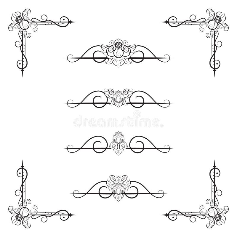 Ornaments Frames Separator Elements for Classic Vintage Wedding ...