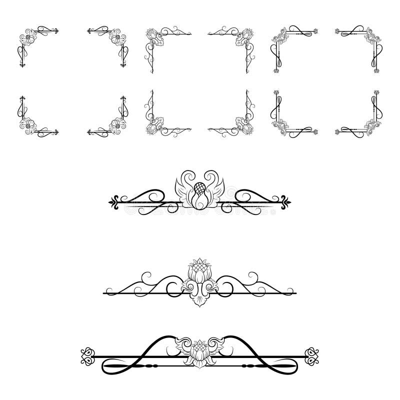 Ornaments Frames Separator Elements for Classic Vintage Wedding ...