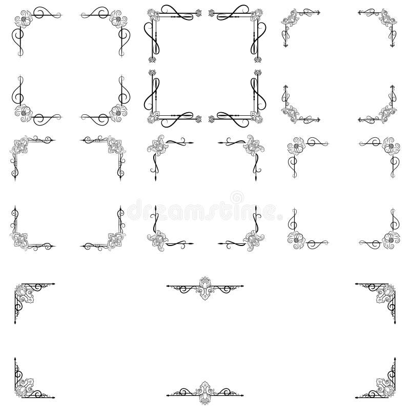 Ornaments Frames Separator Elements for Classic Vintage Wedding ...