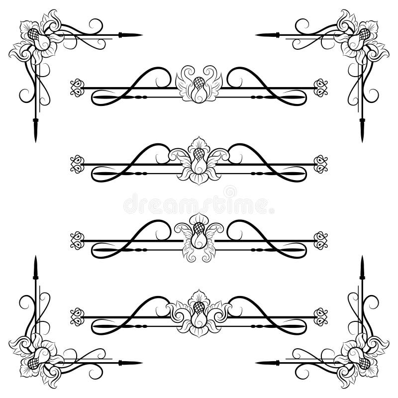 Ornaments Frames Separator Elements for Classic Vintage Wedding ...