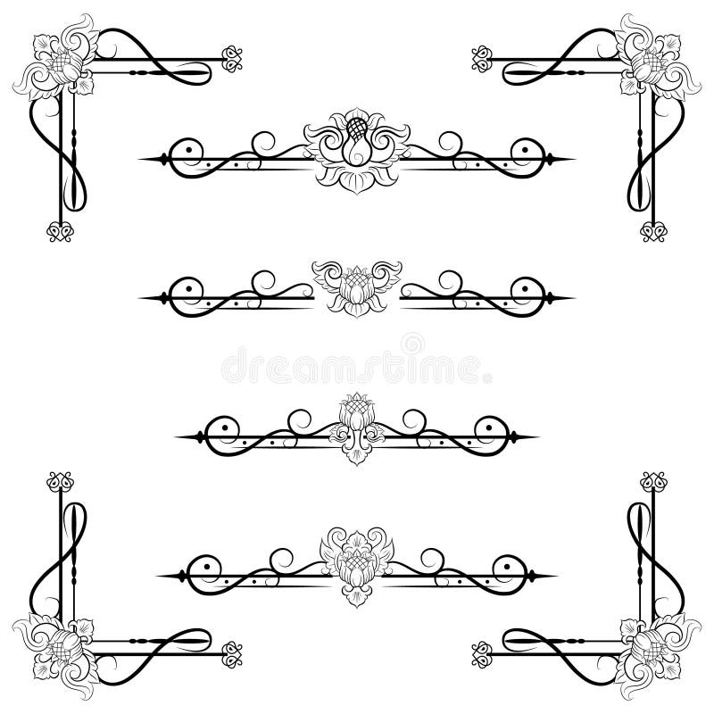 Ornaments Frames Separator Elements for Classic Vintage Wedding ...