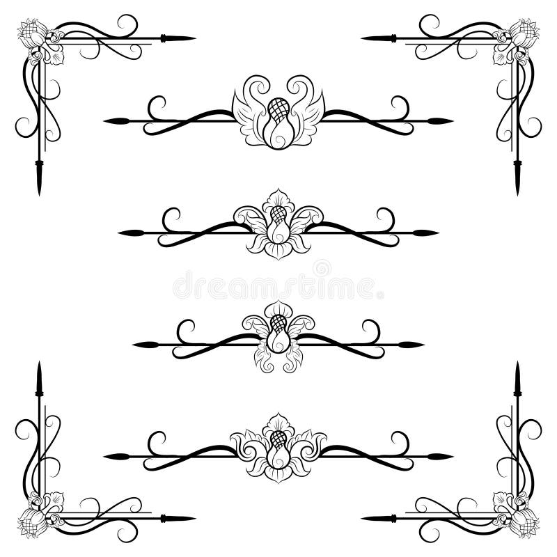 Ornaments Frames Separator Elements for Classic Vintage Wedding ...