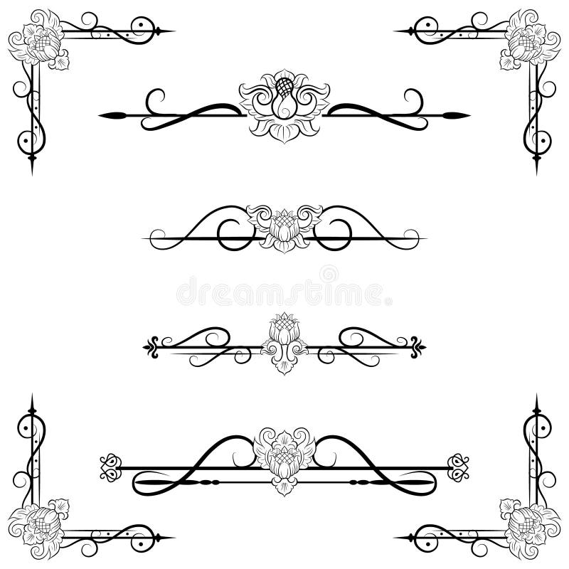 Ornaments Frames Separator Elements for Classic Vintage Wedding ...