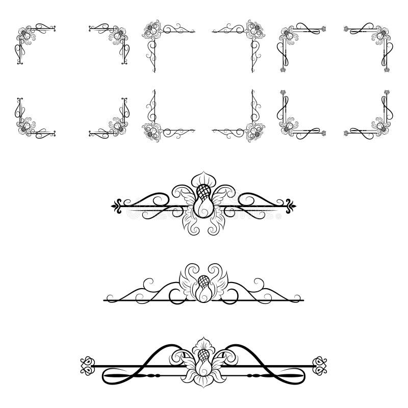 Ornaments Frames Separator Elements for Classic Vintage Wedding ...