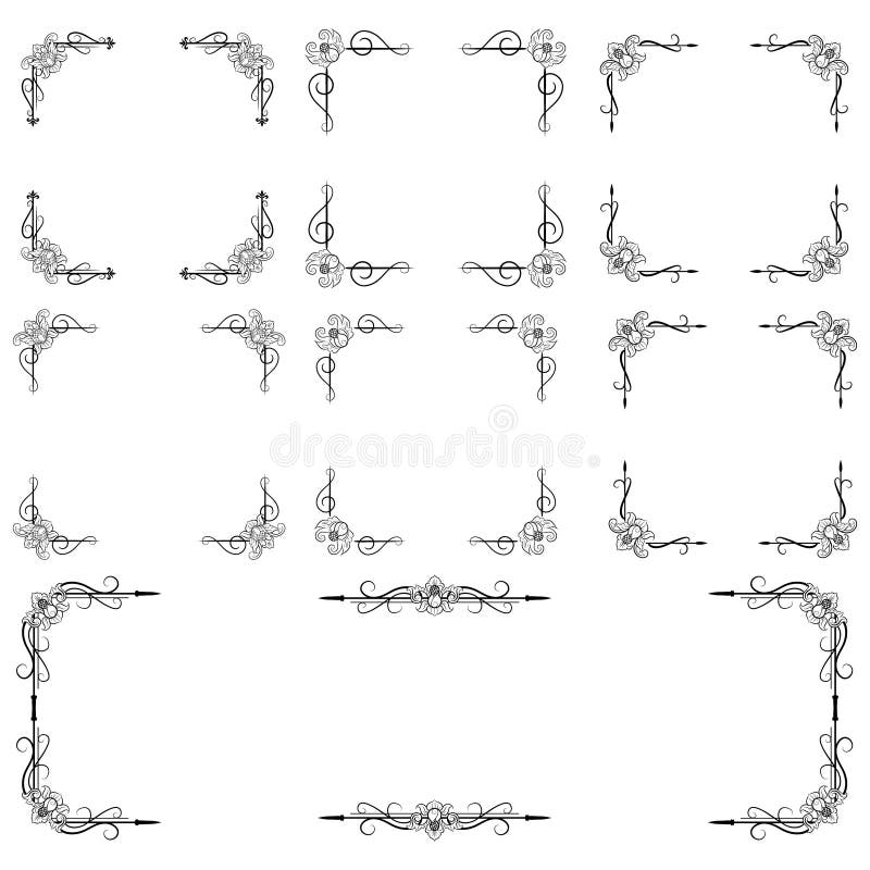 Ornaments Frames Separator Elements for Classic Vintage Wedding ...