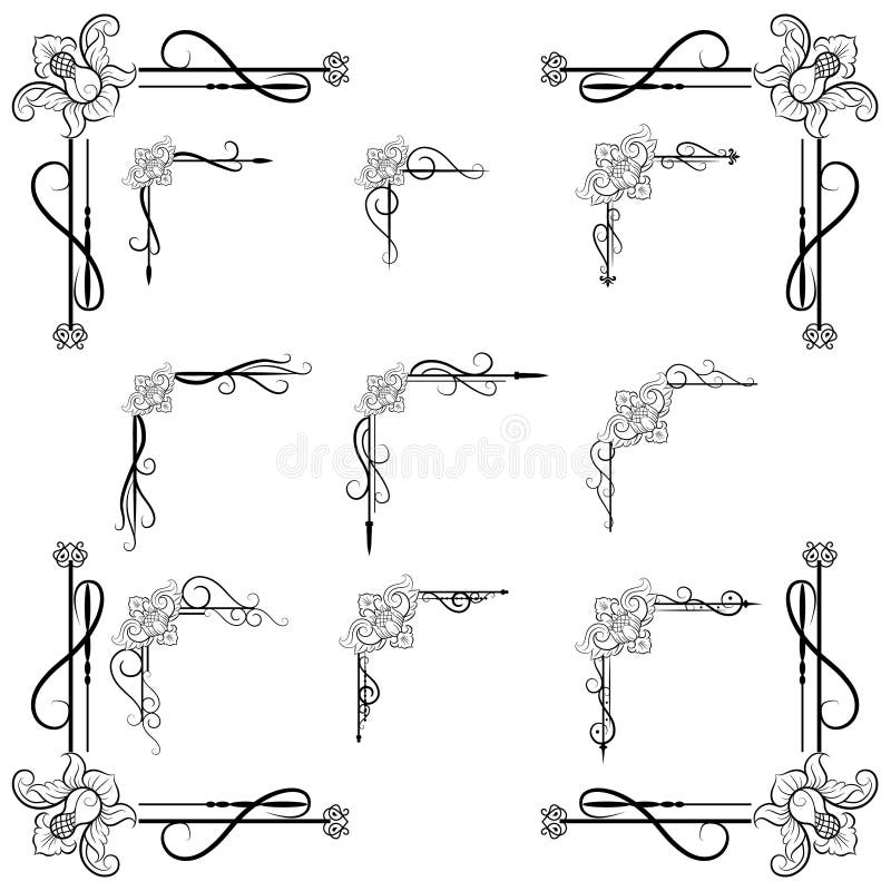 Ornaments Frames Separator Elements for Classic Vintage Wedding ...
