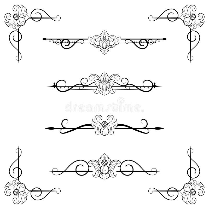 Ornaments Frames Separator Elements for Classic Vintage Wedding ...