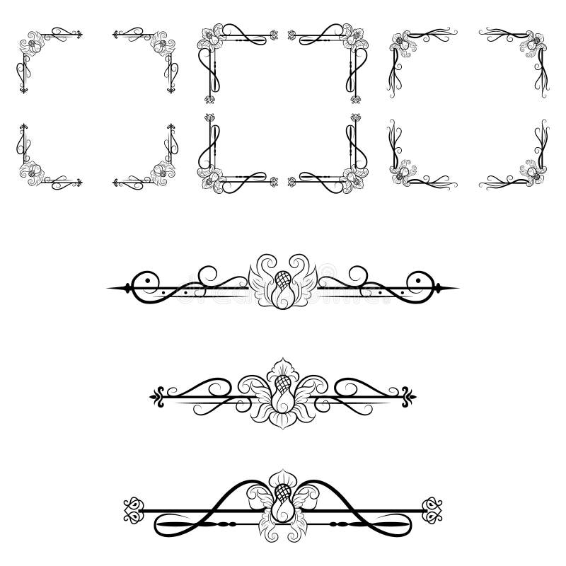 Ornaments Frames Separator Elements for Classic Vintage Wedding ...