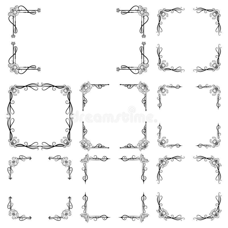 Ornaments Frames Separator Elements for Classic Vintage Wedding ...