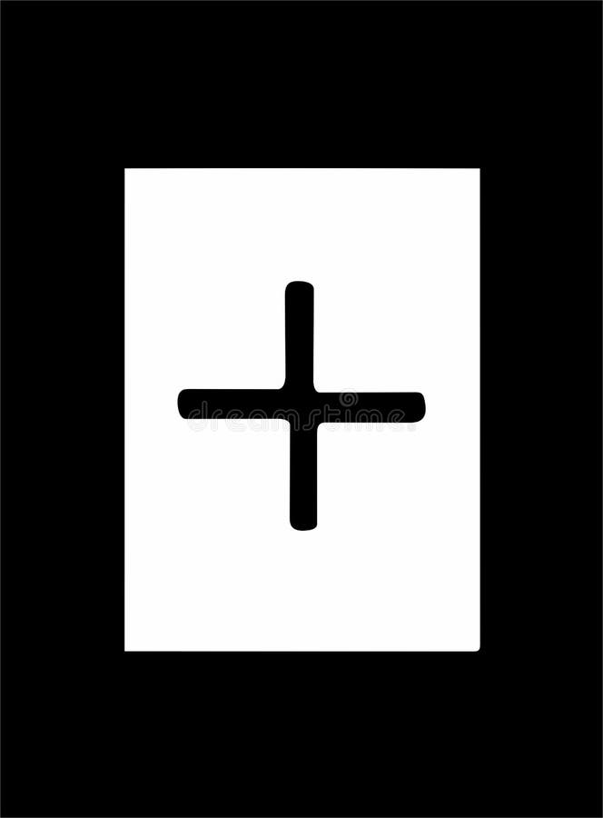 Ornate Abstract Black Symbol on White Background and Black Frame Stock ...