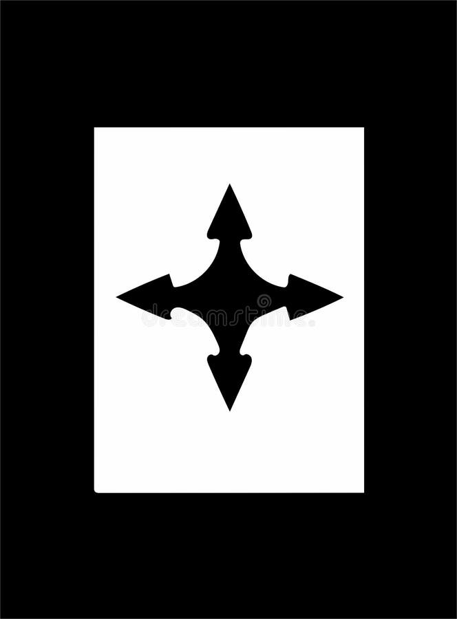 Ornate Abstract Black Symbol on White Background and Black Frame Stock ...