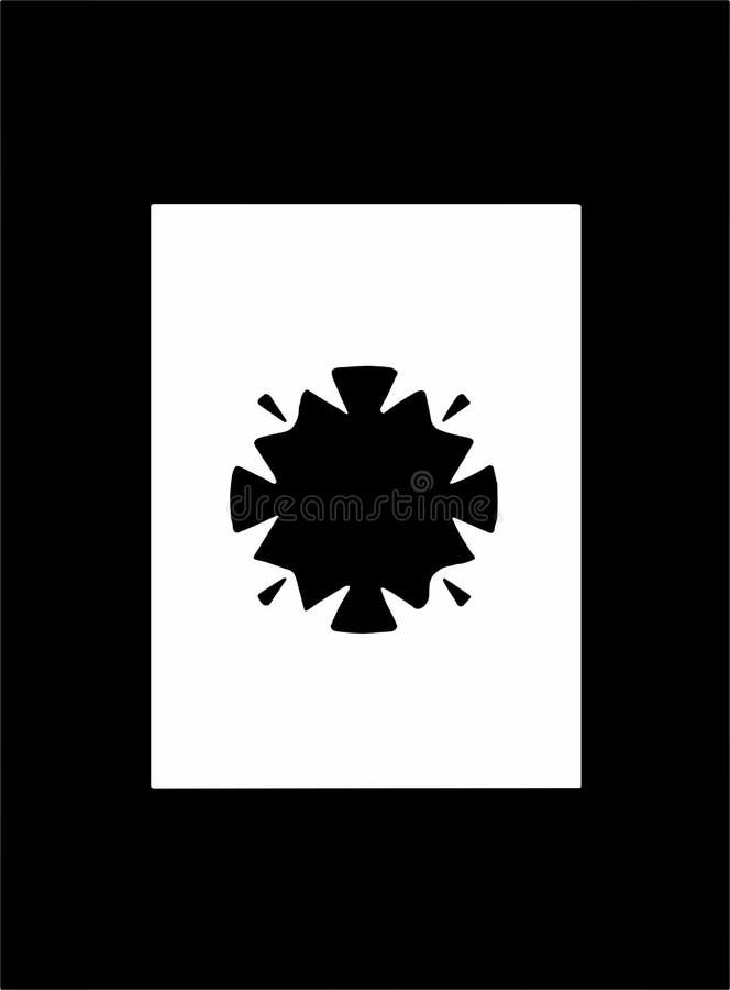 Ornate Abstract Black Symbol on White Background and Black Frame Stock ...