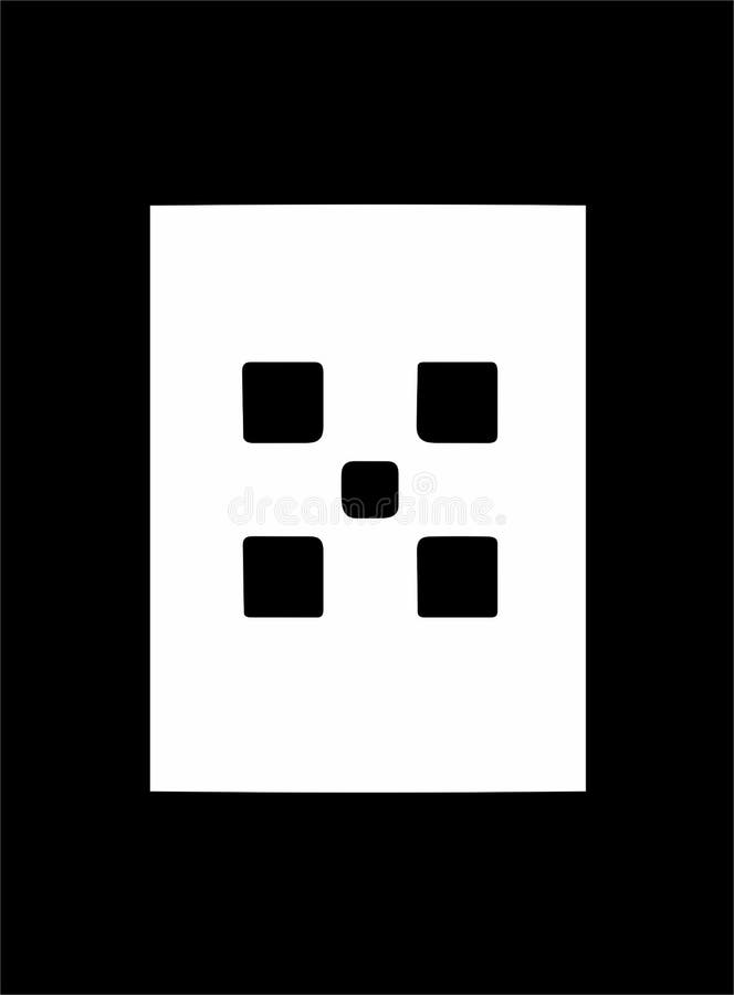 Ornate Abstract Black Symbol on White Background and Black Frame Stock ...