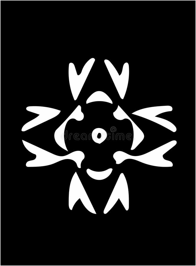 White Symbol on Black Background Stock Illustration - Illustration of ...