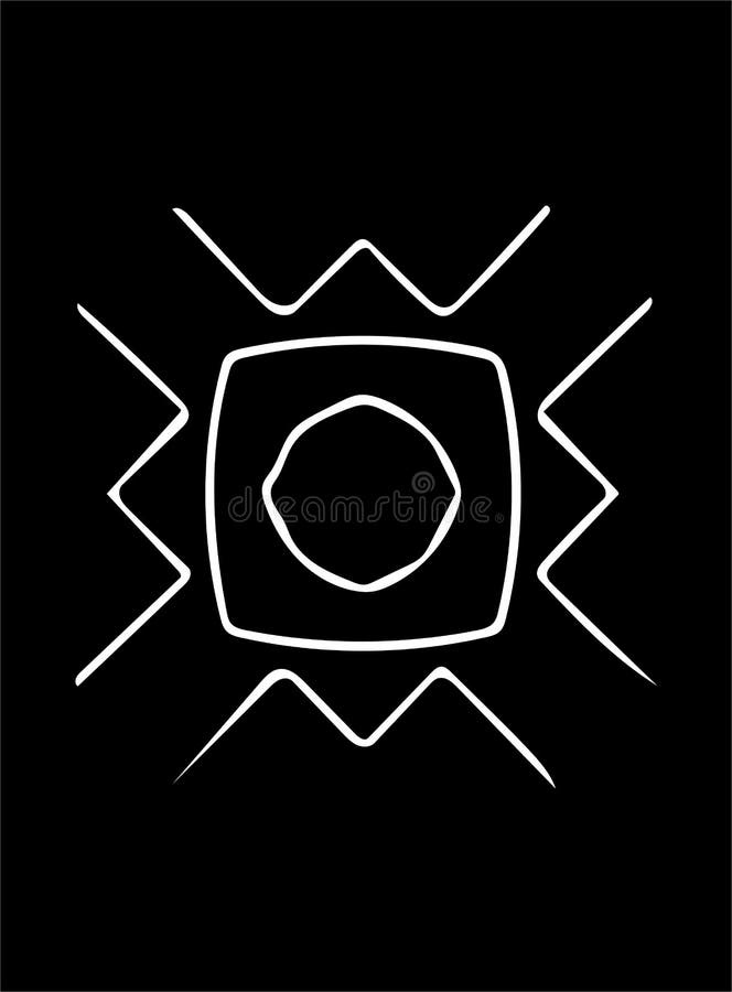 White Symbol on Black Background Stock Illustration - Illustration of ...