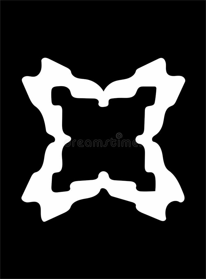 White Symbol on Black Background Stock Illustration - Illustration of ...