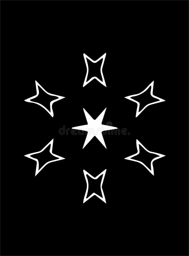 White Symbol on Black Background Stock Illustration - Illustration of ...