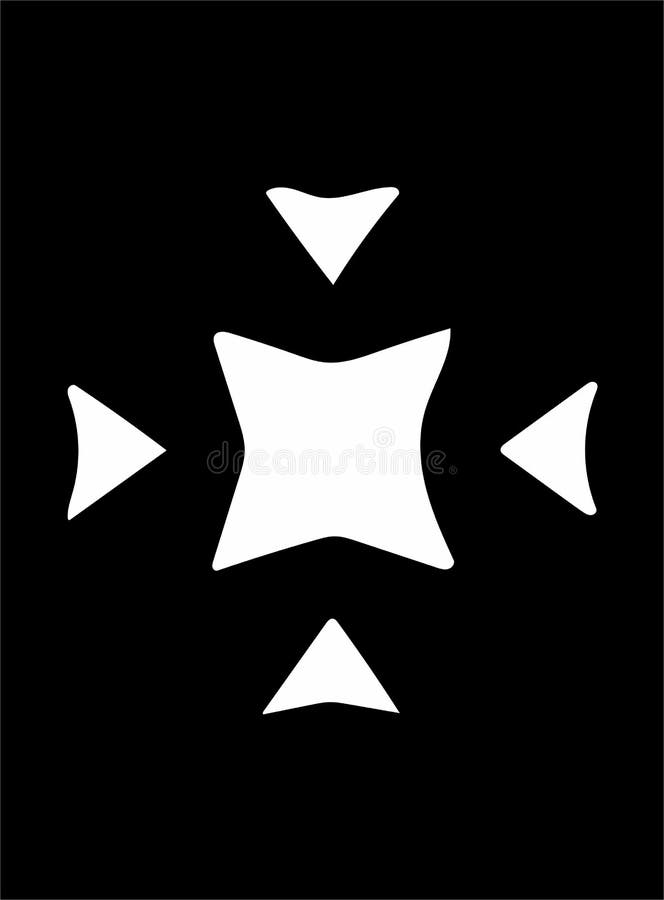 White Symbol on Black Background Stock Illustration - Illustration of ...