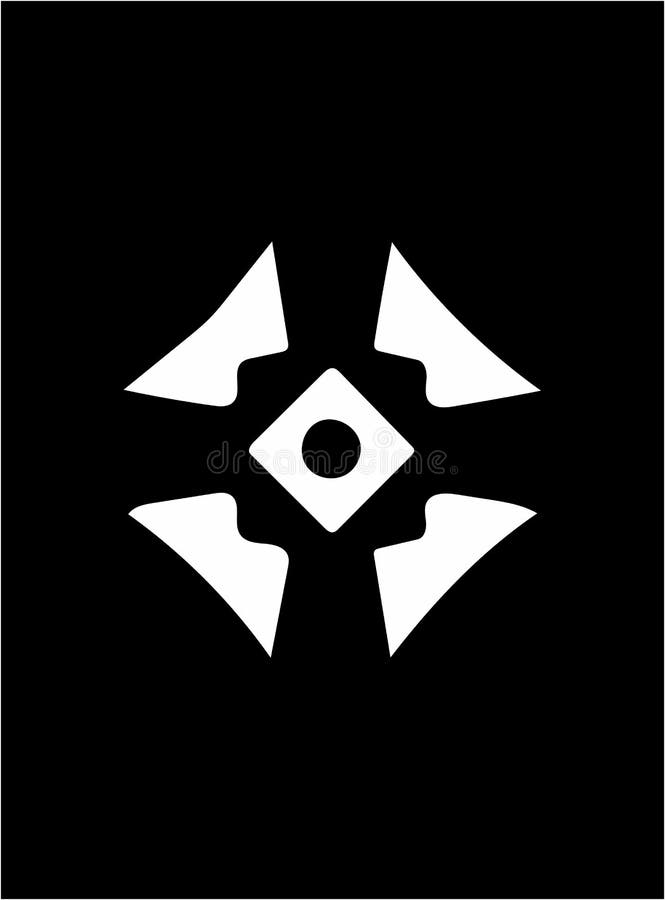 White Symbol on Black Background Stock Illustration - Illustration of ...