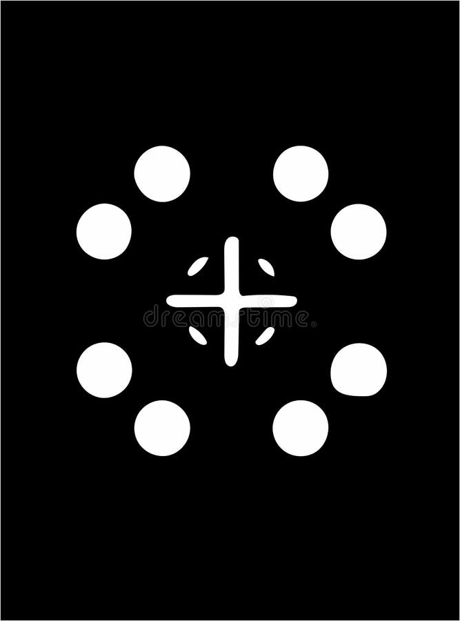 White Symbol on Black Background Stock Illustration - Illustration of ...