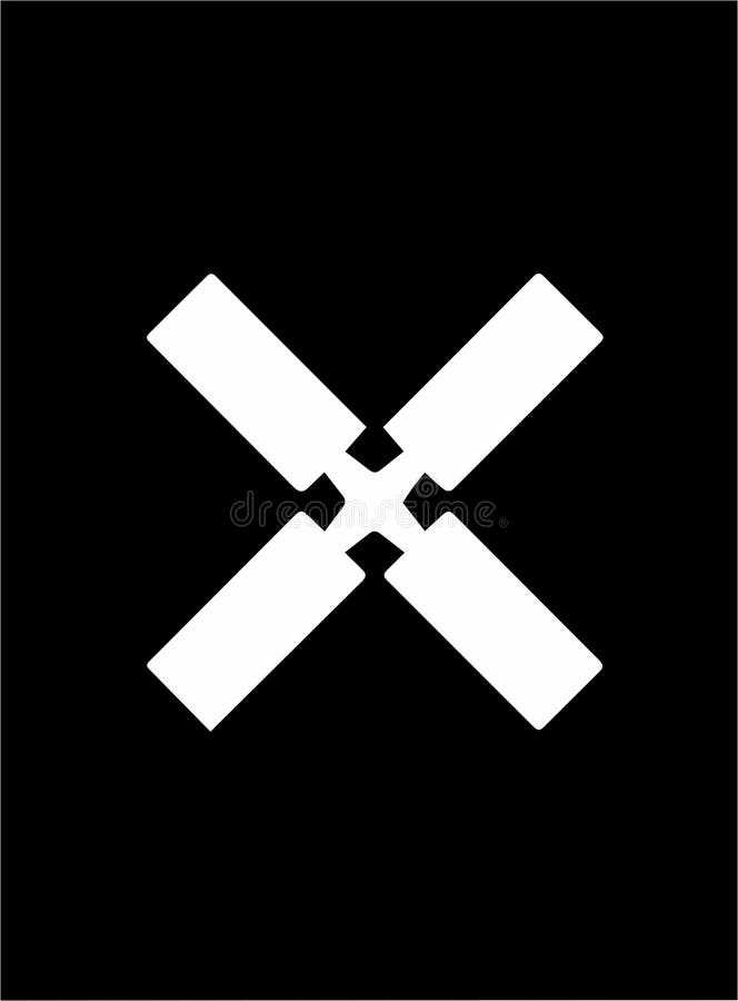 White Symbol on Black Background Stock Illustration - Illustration of ...