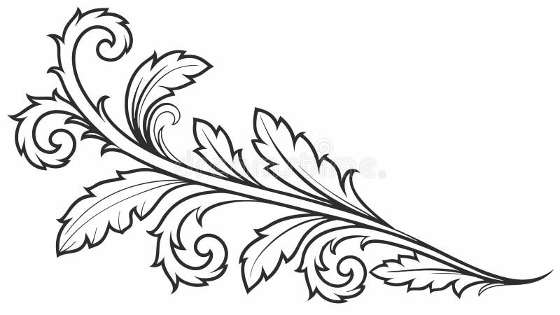 Ornate Acanthus Leaf Scrollwork Vintage, Vector Design Generative AI ...