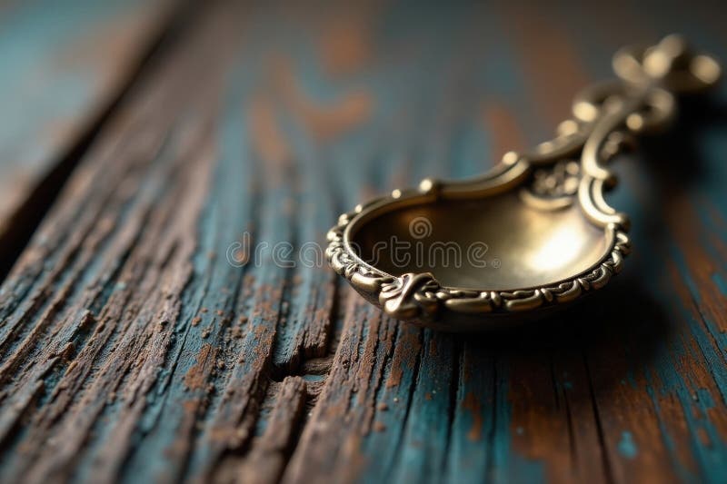 Ornate Apostle Teaspoon, Weathered Wood Surface, Photography, Rustic ...