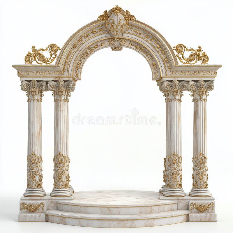 Ornate Architectural Arch with Columns and Decorative Elements ...