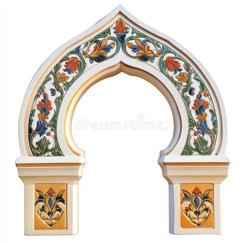Ornate Architectural Arch with Floral Patterns and Decorative Elements ...