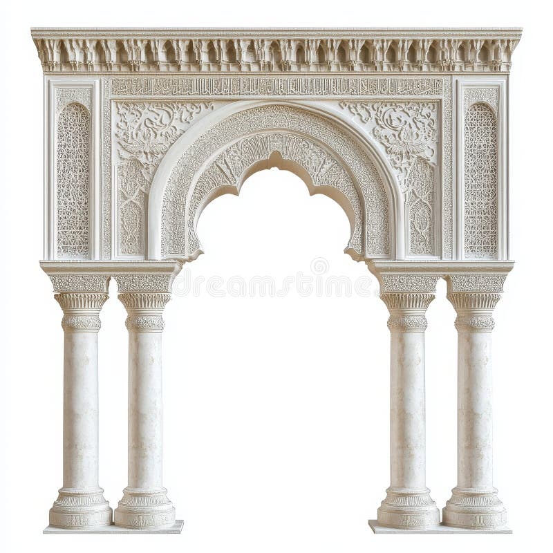Ornate Architectural Archway with Intricate Carvings and Columns Stock ...