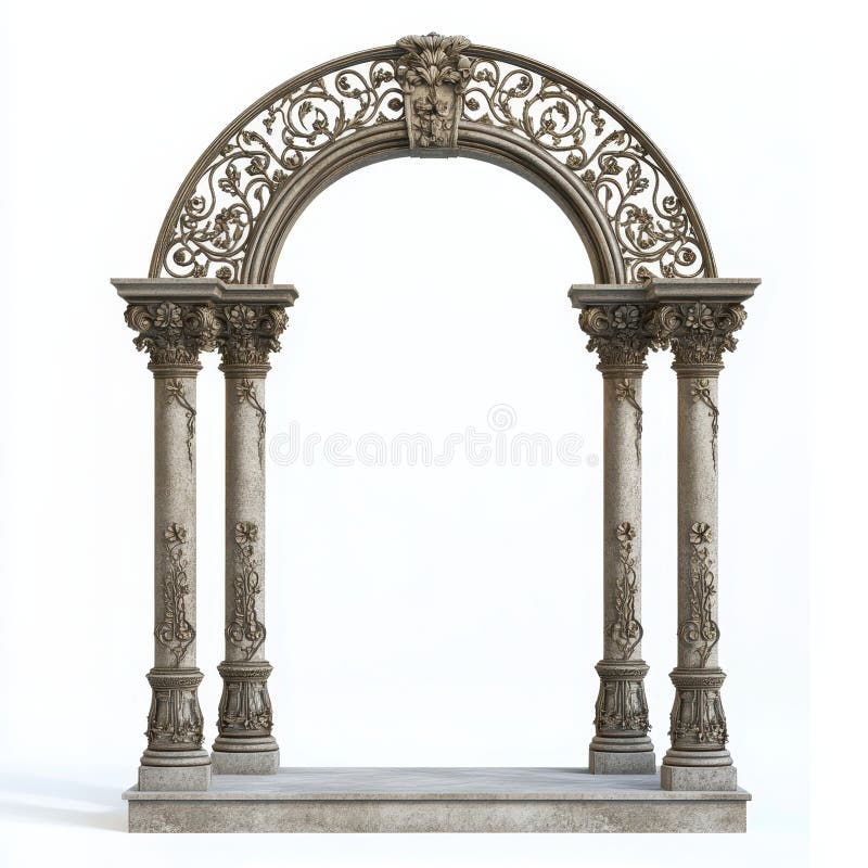 Ornate Architectural Archway with Intricate Designs and Columns Stock ...