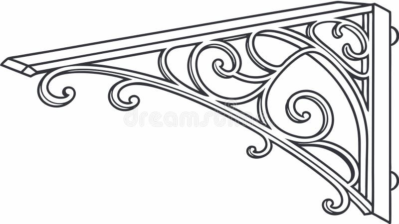 Ornate Architectural Bracket, Decorative Design Element, Vector Design ...