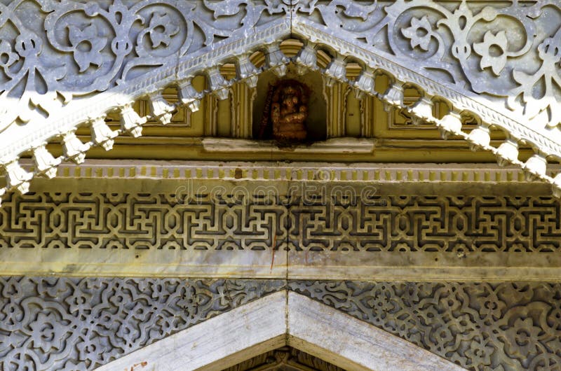 Ornate Architectural Detail Features Intricately Carved Geometric and ...