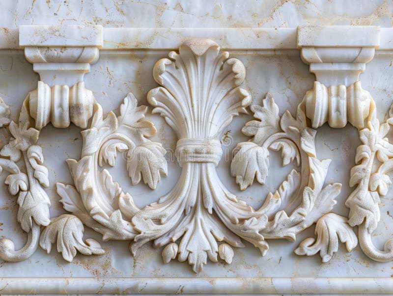 Ornate Architectural Detail in Marble Stock Illustration - Illustration ...