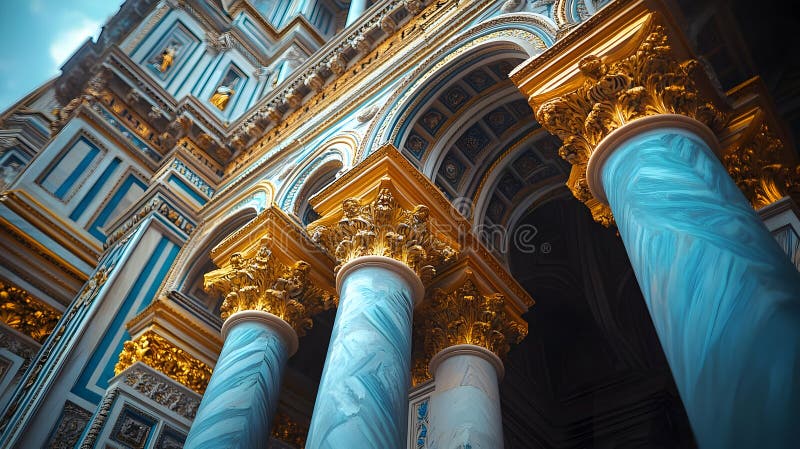 Ornate Architectural Details Featuring Grand Columns and Intricate ...