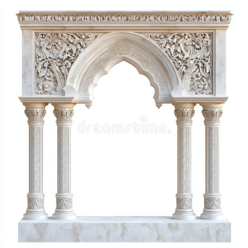 Ornate Architectural Structure with Intricate Carvings and Arches Stock ...