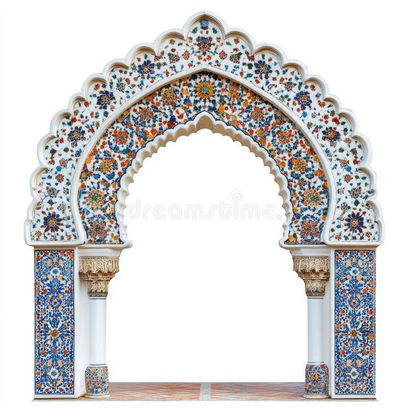 Ornate Archway Featuring Intricate Tile Work and Decorative Patterns ...