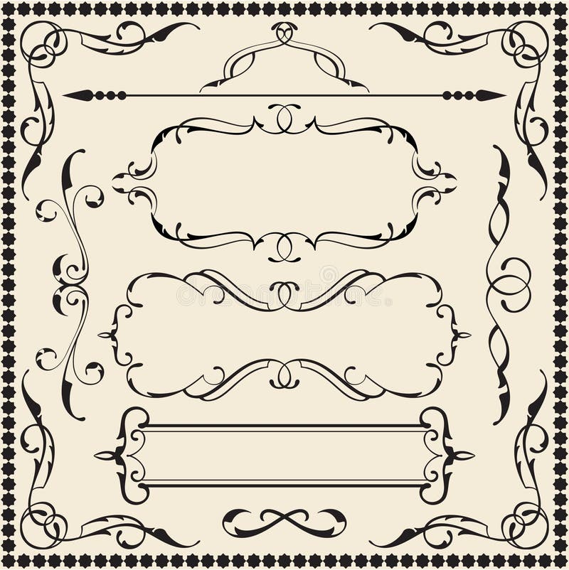 Ornate art set stock vector. Illustration of floral, intricacy - 43168514