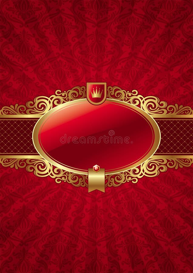 Ornate Background with Golden Luxury Framed Label Stock Vector ...