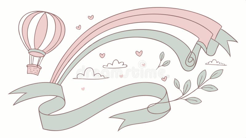 Ornate Banner Design with Abstract Ribbons and Floral Elements Vector ...