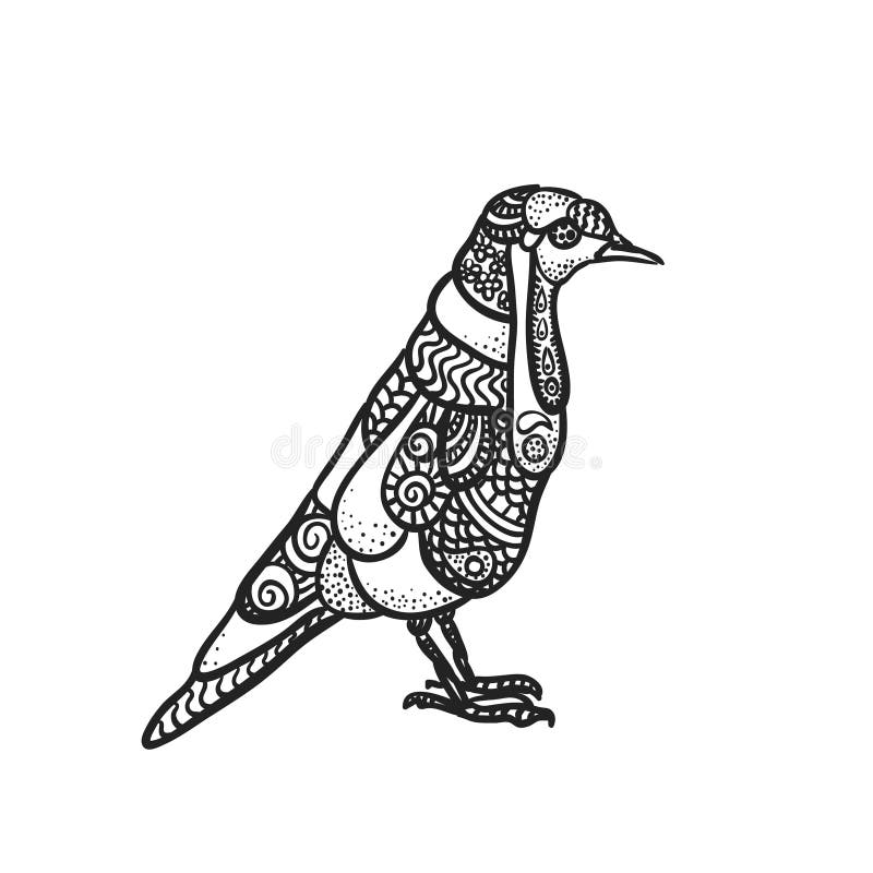 Ornate bird design element stock vector. Illustration of vector - 40394246