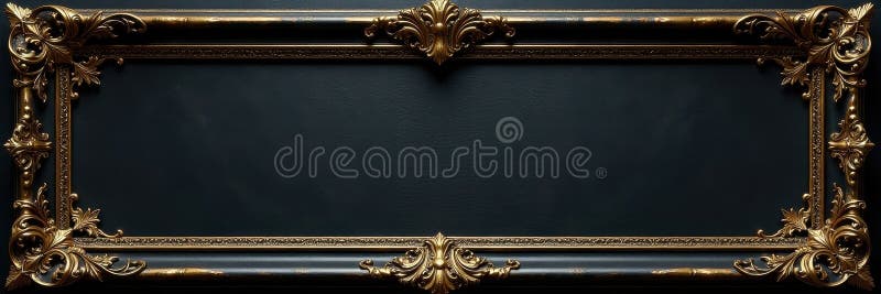 Ornate Black Frame, Gold Highlights, Intricate Design, Gothic, Scroll ...