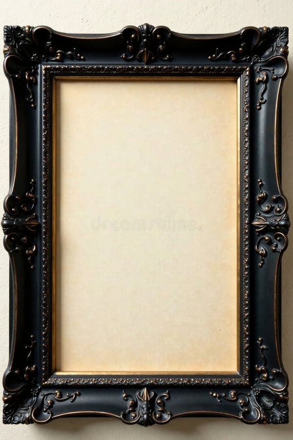 Ornate Black Frame, Subtle Gold Highlights Aged Look , Texture, Ornate ...