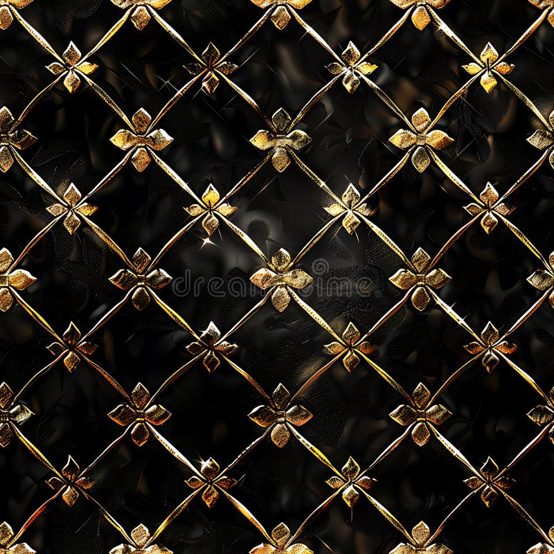 Ornate Black and Gold Repeating Textile Texture Pattern Stock ...