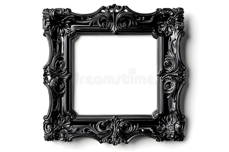 Ornate Black Gothic Frame with Intricate Design and Empty Space for ...
