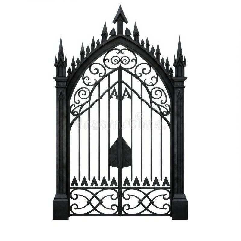 Forged Iron Gothic Gate Stock Illustrations – 210 Forged Iron Gothic ...