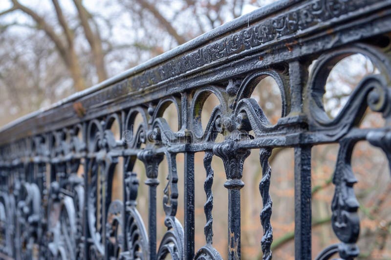 Ornate Black Iron Railing stock illustration. Illustration of outdoor ...