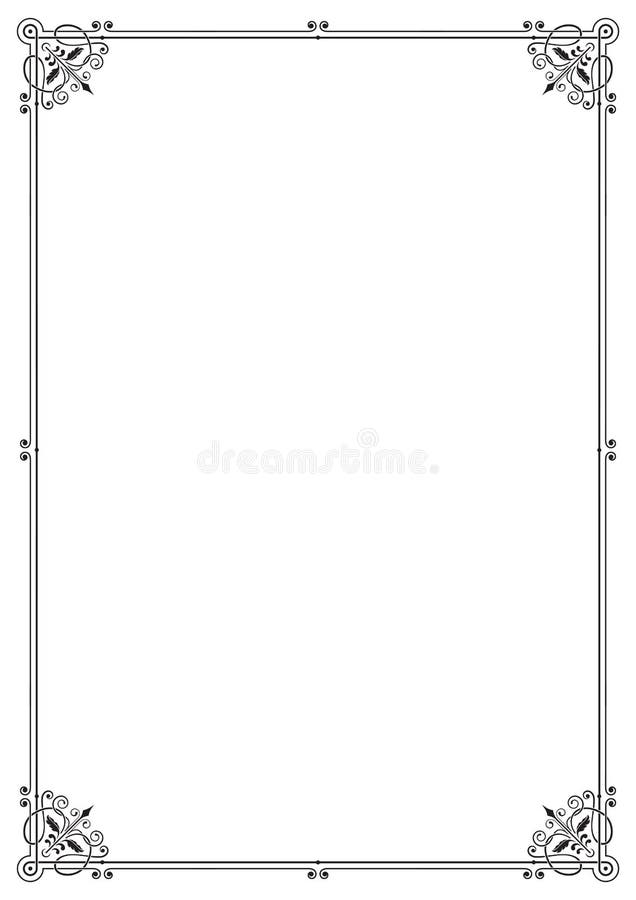 Black Rectangular Ornate Frame, Page Decoration. Stock Vector ...