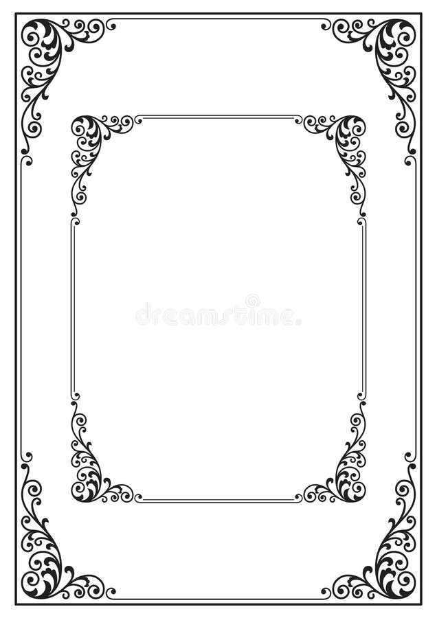Ornate Black Rectangular Frames. Stock Vector - Illustration of card ...