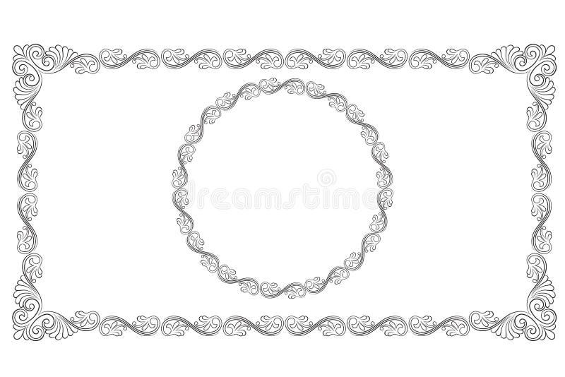Black Rectangular Ornate Frame, Page Decoration. Stock Vector ...